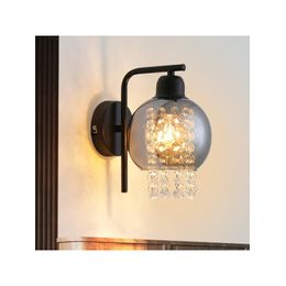 ZMH Wandleuchte in schwarz 1-flammige E27 Kristall und Glas Modern Max.40W | Gr.: onesize