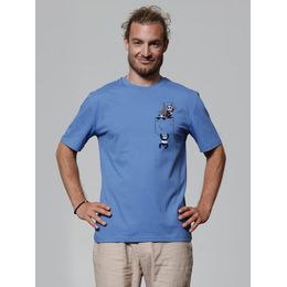 wat? Apparel T-Shirt Pocket Pandas in Bright Blue | Gr.: 54