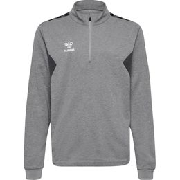 Hummel Halbrei&szlig;verschluss Sweatshirt Hmlauthentic Kinder in GREY MELANGE | Gr.: 140