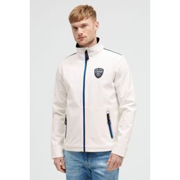 Softshelljacke CAMP DAVID, Herren, Gr. 4XL, wei&szlig;, Material: 94% Polyester, 6% Elasthan, Futter: 100% Polyester, unifarben, regular fit normal, eingesetzt B&uuml;ndchen, Jacken Softshelljacke, mit verstellbarem Gummizug im Saum