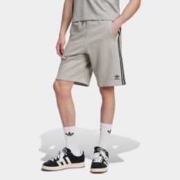 Shorts adidas originals "3-STRIPE SHORT", Damen, Gr. S, N-Gr, grau (medium grau heather, schwarz), Obermaterial: 100% Baumwolle, Hosen Shorts, Drei Streifen Sweat Shorts aus weichem French-Terry Material