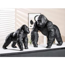 Tierfigur CASABLANCA BY GILDE "Skulptur Gorilla", schwarz, B:42cm H:36cm T:29cm, Kunstharz, Dekofiguren