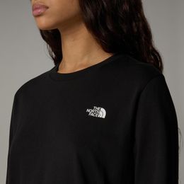 Langarmshirt The North Face "Simple Dome Langarm-Shirt f&uuml;r Damen", Damen, Gr. L, schwarz (tnf schwarz), Obermaterial: 60% Baumwolle, 40% Polyester, normal, Rundhals, Shirts Langarmshirt, l&auml;ssige Passform, Langarm, aus Baumwolle und Polyester