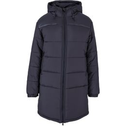 Winterjacke Urban Classics "Urban Classics Damen Ladies Hooded Mixed Puffer Coat", Damen, Gr. XS, schwarz, 100% Polyester, unifarben, oversize, amerikanischer Ausschnitt, Jacken Winterjacke