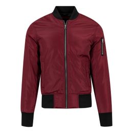 Allwetterjacke Urban Classics "Urban Classics Herren 2-Tone Bomber Jacket", Damen, Gr. L, burgundy, schwarz, 100% Polyester, mehrfarbig, normal, amerikanischer Ausschnitt, Jacken