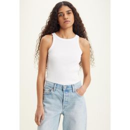 Levi's Tanktop LEVI'S "ESSENTIAL RACER TANK", Damen, Gr. S (34), wei&szlig;, Jersey, Obermaterial: 100% Baumwolle, unifarben, slim fit normal, Rundhals, Tops Tanktop, Slim Fit