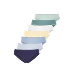 Jazz-Pants Slips Vivance, Damen, Gr. 40/42, bunt (navy, hellblau, jeansblau, mint, graugr&uuml;n, gelb, wei&szlig;), Single Jersey, Obermaterial: 95% Baumwolle, 5% Elasthan. Spitze: 80% Polyamid, 20% Elasthan, unifarben, k&ouml;rpernah, Unterhosen, aus weicher Baumwollqualit&auml;t mit feiner Spitzeneinfassung