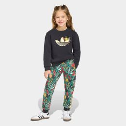 Trainingsanzug adidas originals "CREW SET", Jungen, Gr. 104, schwarz, Obermaterial: 70% Baumwolle, 30% Polyester, Sportanz&uuml;ge Trainingsanzug