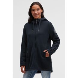 Fleecejacke SOCCX, Damen, Gr. XS, blau, Fleece, Material: 100% Polyester, Futter: 100% Polyester, unifarben, regular fit lang, eingesetzt gerader Abschluss, Jacken Fleecejacke