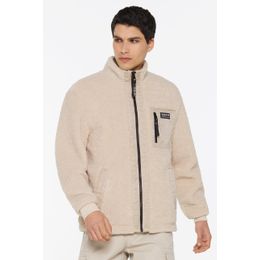 Fleecejacke Harlem Soul, Herren, Gr. L, wool, Fleece, Material: 100% Polyester, unifarben, regular fit normal, eingesetzt Rippb&uuml;ndchen, Jacken Fleecejacke, mit verstellbarem Saum