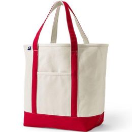 LANDS' END Gro&szlig;e offene Canvas-Tasche, Damen,  Rot, Baumwolle, by Lands' End
