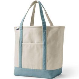 LANDS' END Gro&szlig;e offene Canvas-Tasche, Damen,  Wei&szlig;, Baumwolle, by Lands' End