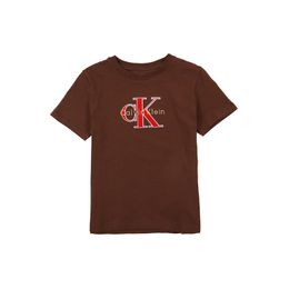 Calvin Klein Jeans T-Shirt Jungen Gr&ouml;&szlig;e 104 beige / braun / rot / wei&szlig;
