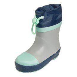 Playshoes Gummistiefel Jungen Gr&ouml;&szlig;e 21 dunkelblau / grau / mint