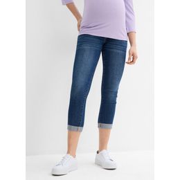 bonprix Umstandsjeans mit 7/8 L&auml;nge Slim, blau, mit Baumwolle