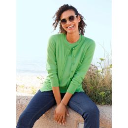 WITT Damen Cardigan mit Rippabschl&uuml;ssen, apfel, Gr&ouml;&szlig;e 54