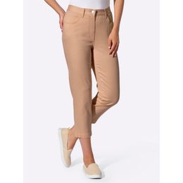 WITT Damen 7/8-Jeans mit dekorativem Beinabschluss, camel, Gr&ouml;&szlig;e 38