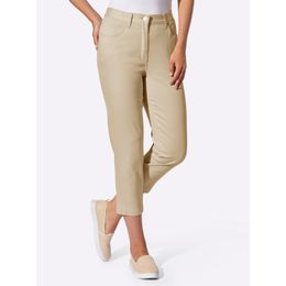 WITT Damen 7/8-Jeans mit dekorativem Beinabschluss, sand, Gr&ouml;&szlig;e 36