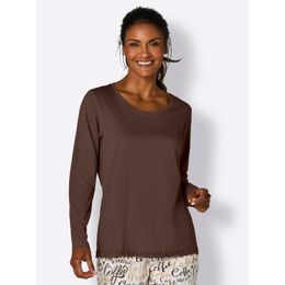 w&auml;schepur w&auml;schepur Damen Schlafanzug-Shirt, schoko, Gr&ouml;&szlig;e 36/38