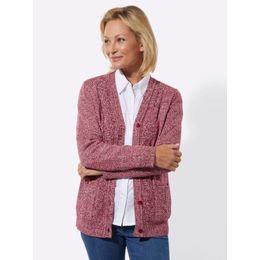 WITT Damen Strickjacke in Flausch-Qualit&auml;t, kirsche-ecru-meliert, Gr&ouml;&szlig;e 40