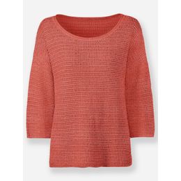 Heine Witt Damen Rundhalspullover mit Rollkante, terra, Gr&ouml;&szlig;e 48/50