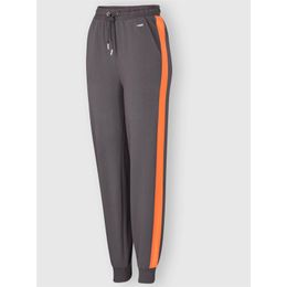 feel good Damen Dehnbund-Hose, anthrazit-orange, Gr&ouml;&szlig;e 36/38