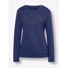 Heine Witt Damen Sweatshirt mit 3D-Schriftzug, marine, Gr&ouml;&szlig;e 40