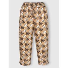 w&auml;schepur w&auml;schepur Damen Capri-Hose, ecru-schoko-bedruckt, Gr&ouml;&szlig;e 36/38