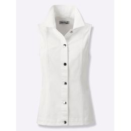 WITT Damen Weste in Jeans-Optik, wei&szlig;, Gr&ouml;&szlig;e 44