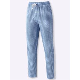 w&auml;schepur men Herren Hose lang, mittelblau-ozean-bedruckt, Gr&ouml;&szlig;e 44/46