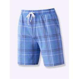 w&auml;schepur men Herren Hose kurz, mittelblau-ozean-kariert, Gr&ouml;&szlig;e 48/50