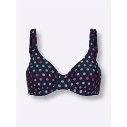 feel good Damen Bikini-Oberteil, marine-magenta-bedruckt, Gr&ouml;&szlig;e 40C