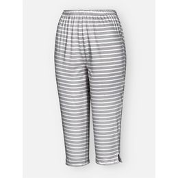 w&auml;schepur w&auml;schepur Damen Capri-Hose, steingrau-wei&szlig;-geringelt, Gr&ouml;&szlig;e 44/46