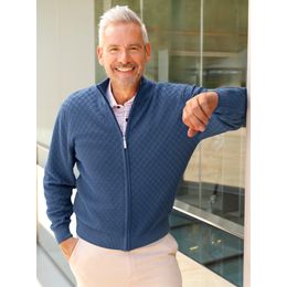 Marco Donati Herren Strickjacke mit verdecktem Rei&szlig;verschluss, jeansblau, Gr&ouml;&szlig;e 50