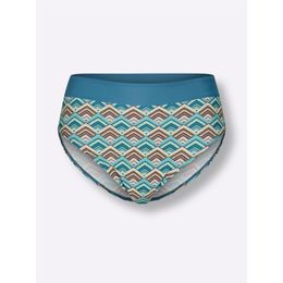 feel good Damen Bikini-Slip, t&uuml;rkis-violett-bedruckt, Gr&ouml;&szlig;e 46