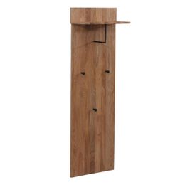 MCA Garderobenpaneel HWC-P55, Wandgarderobe Garderobe, Massiv-Holz Ablagefl&auml;che Haken 135x42x22cm, E 119387
