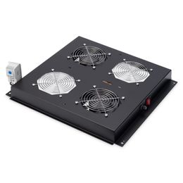 Digitus Dachl&uuml;ftermodule f&uuml;r 19" Unique- und Dynamic Basic Schr&auml;nke 2 L&uuml;fter RAL9005 schwarz (DN-19 FAN-2-B-N)