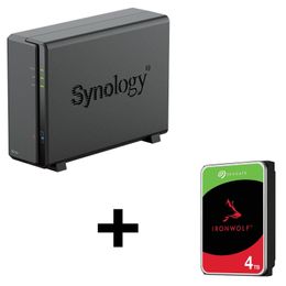 Synology DiskStation DS124 1 Einschub NAS-Server Leergeh&auml;use + 1x Seagate Ironwolf SATA 3.5" HDD 4TB Festplatte