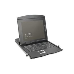 Digitus 19" HD LCD KVM Konsole, 1-Port VGA, deutsche Tastatur