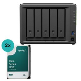 Synology DiskStation DS1525+ 5 Einsch&uuml;be NAS-Server Leergeh&auml;use (DS1525+) + 2x Synology Plus 3.5" SATA 6Gb/s Festplatte 8 TB