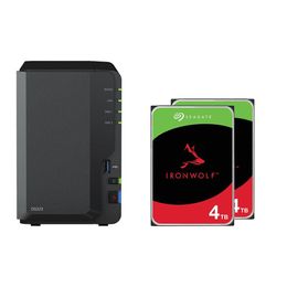 Synology DiskStation DS223 2 Einsch&uuml;be NAS-Server Leergeh&auml;use + 8TB (2x 4TB) Seagate Ironwolf SATA 3.5" HDD Festplatten