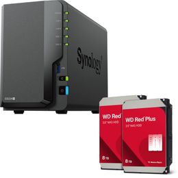 Synology DiskStation DS224+ 2 Einsch&uuml;be NAS-Server Leergeh&auml;use + 16 TB WD Red Plus SATA 3.5" HDD (2x8TB)