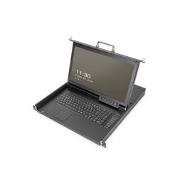 Digitus 17" HD LCD KVM Konsole, 8-Port HDMI, deutsche Tastatur