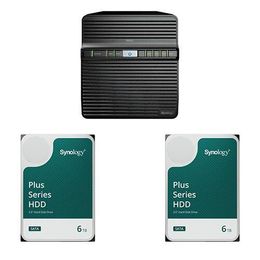Synology DiskStation DS423 4 Einsch&uuml;be NAS-Server Leergeh&auml;use + 2x Synology Plus 3.5" SATA HDD Festplatte 6TB (12TB)