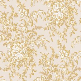 Vliestapete Laura Ashley "Laura Ashley Picardie Pale Gold Vliestapete", gold (palegold), B:0,52m L:10,05m, Vlies, Tapeten, Laura Ashley Picardie Pale Gold Vliestapete
