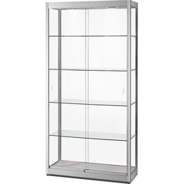 Vitrine, BxTxH 1000 x 400 x 2000 mm, LED-Beleuchtung, Leuchtkopf-&Oslash; 50 mm, ohne Unterschrank kaiserkraft