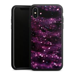 DeinDesign iPhone Xs Handy Premium Silikon H&uuml;lle Handyh&uuml;lle schwarz Case Glitter Muster Glitzer Silikon Premium Case