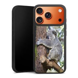 DeinDesign iPhone 17 Pro Handy Premium Silikon H&uuml;lle Handyh&uuml;lle schwarz Case Australia Tree Koala Bear Silikon Premium Case