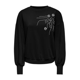 Only Sweatshirt 'ONLCamela Brooke' Damen Gr&ouml;&szlig;e XS schwarz / transparent