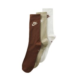 Nike Sportswear Socken 'Everyday Essential' Damen Gr&ouml;&szlig;e 34/38 ecru / dunkelbraun / wei&szlig;